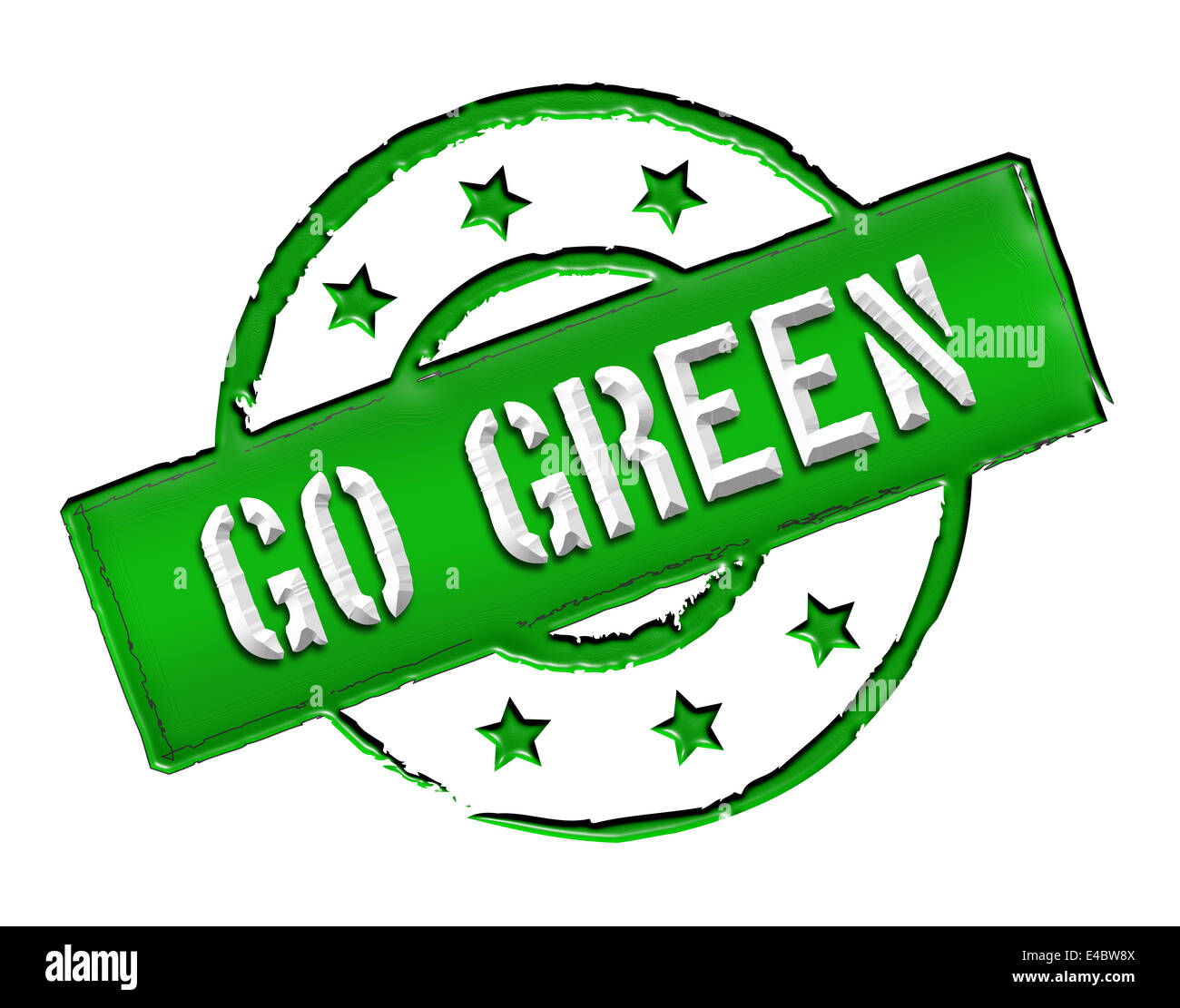 Stamp - GO GREEN Stock Photo - Alamy