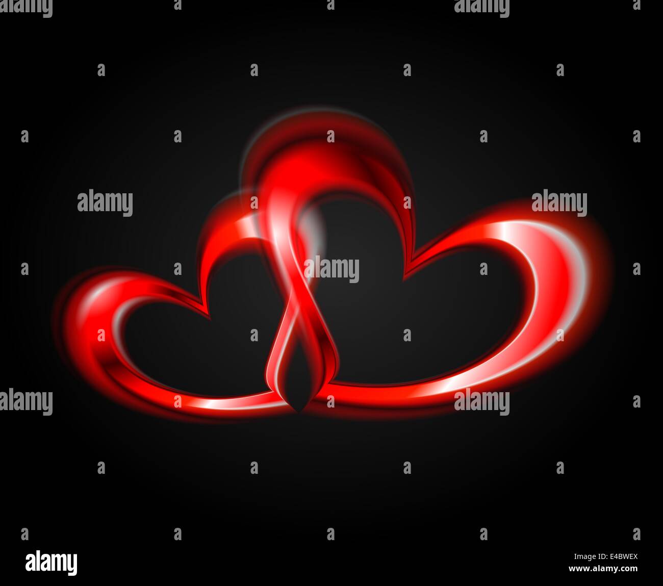 Two red hearts. Vector illustration eps 10 Stock Photo - Alamy