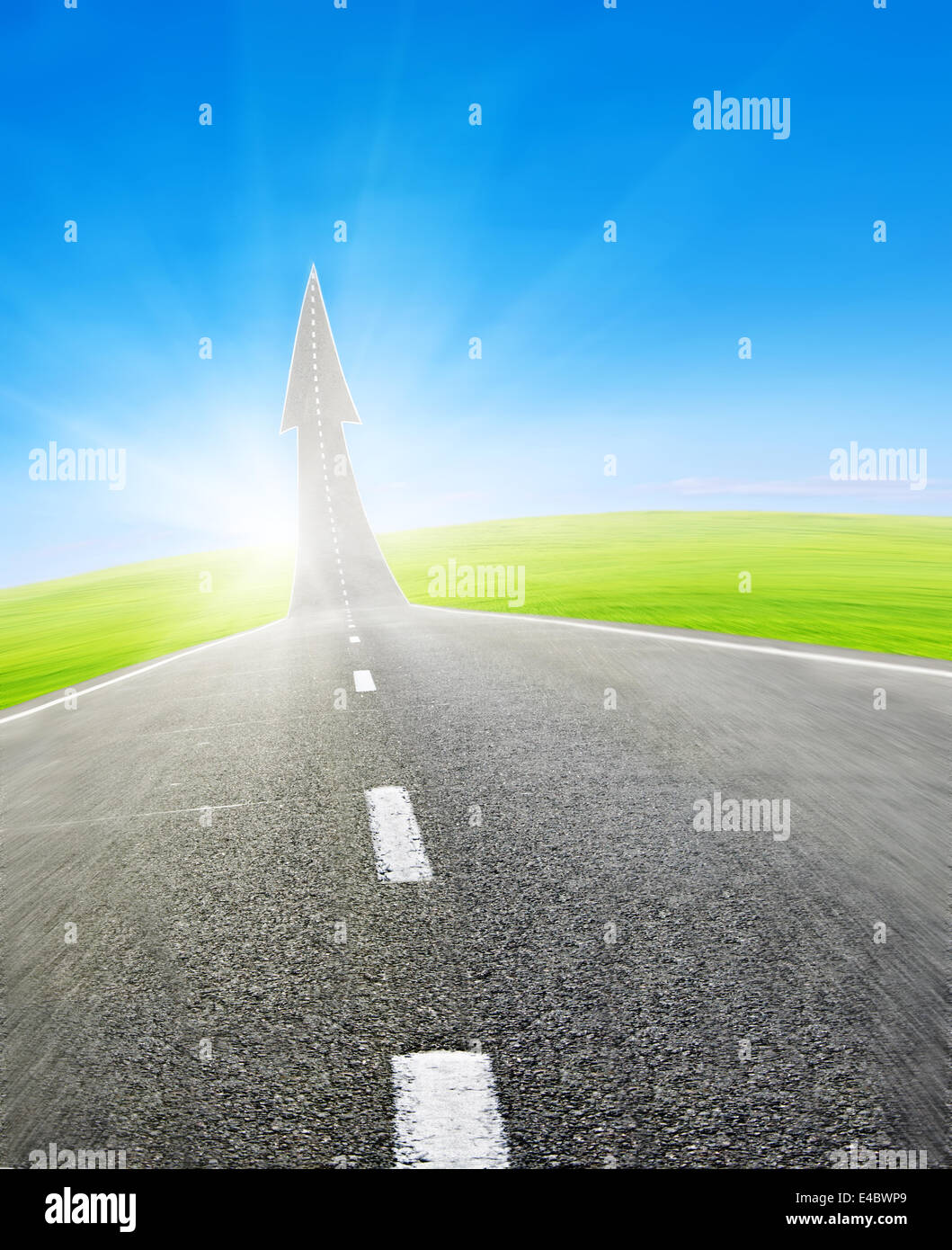 highway road going up as an arrow Stock Photo - Alamy
