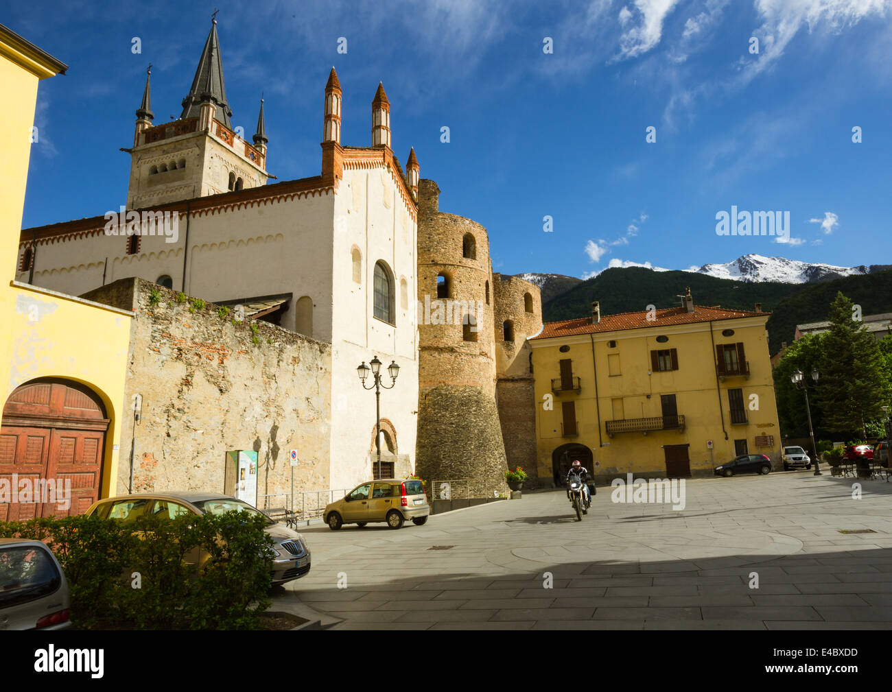 Daytime view of the Piazza Savoia, Susa, Piedmont, Italy Stock Photo ...