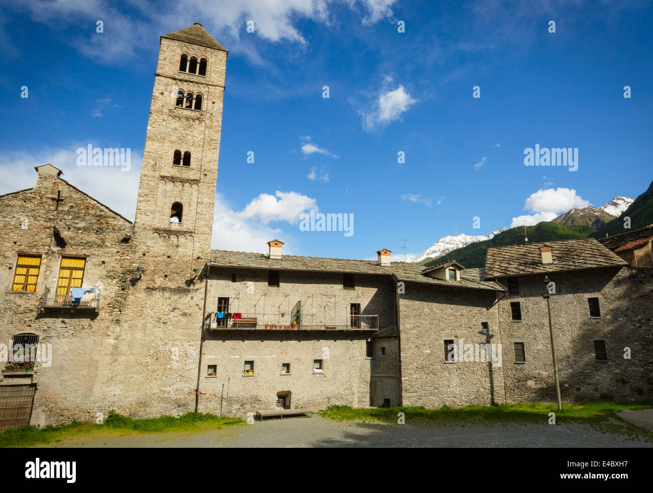 Stone bell tower, Susa, Italy Stock Photo - Alamy