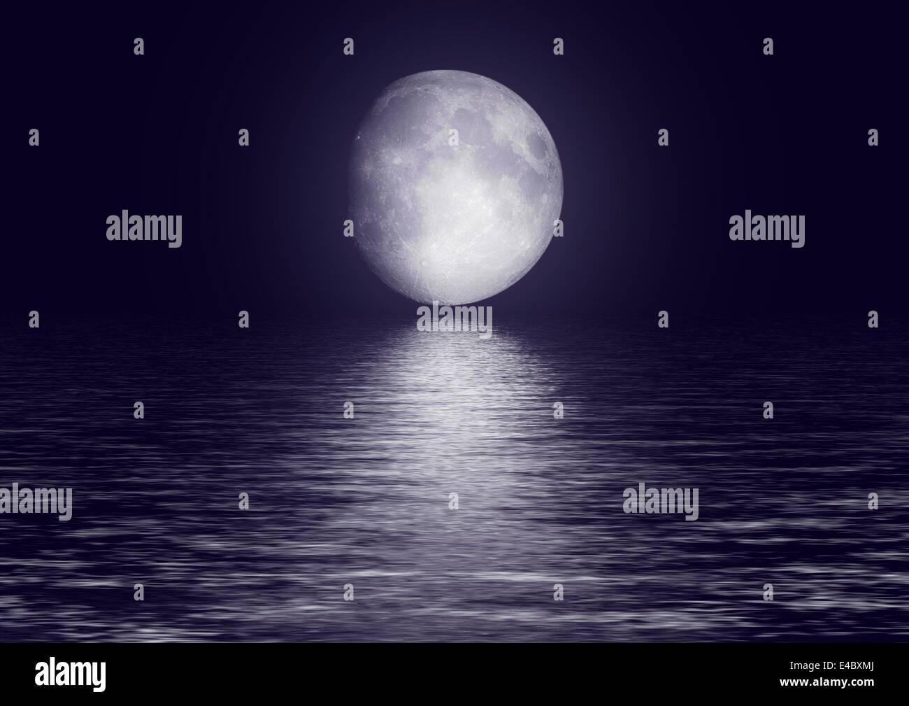 Full moon image with water Stock Photo - Alamy