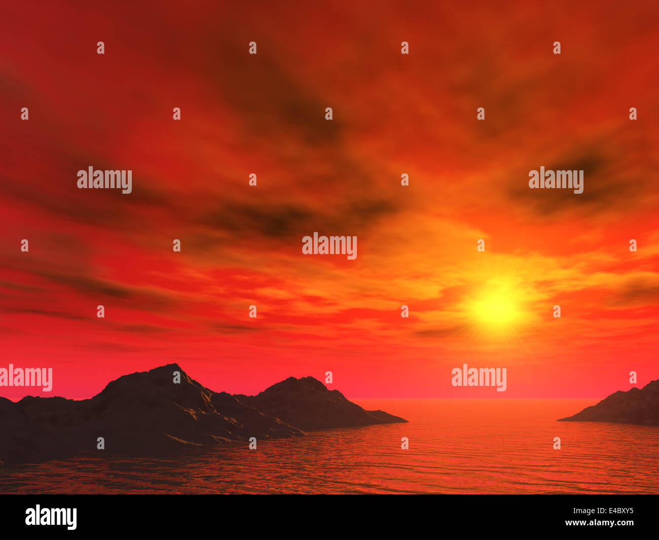 Red sunset beach aerial hi-res stock photography and images - Alamy