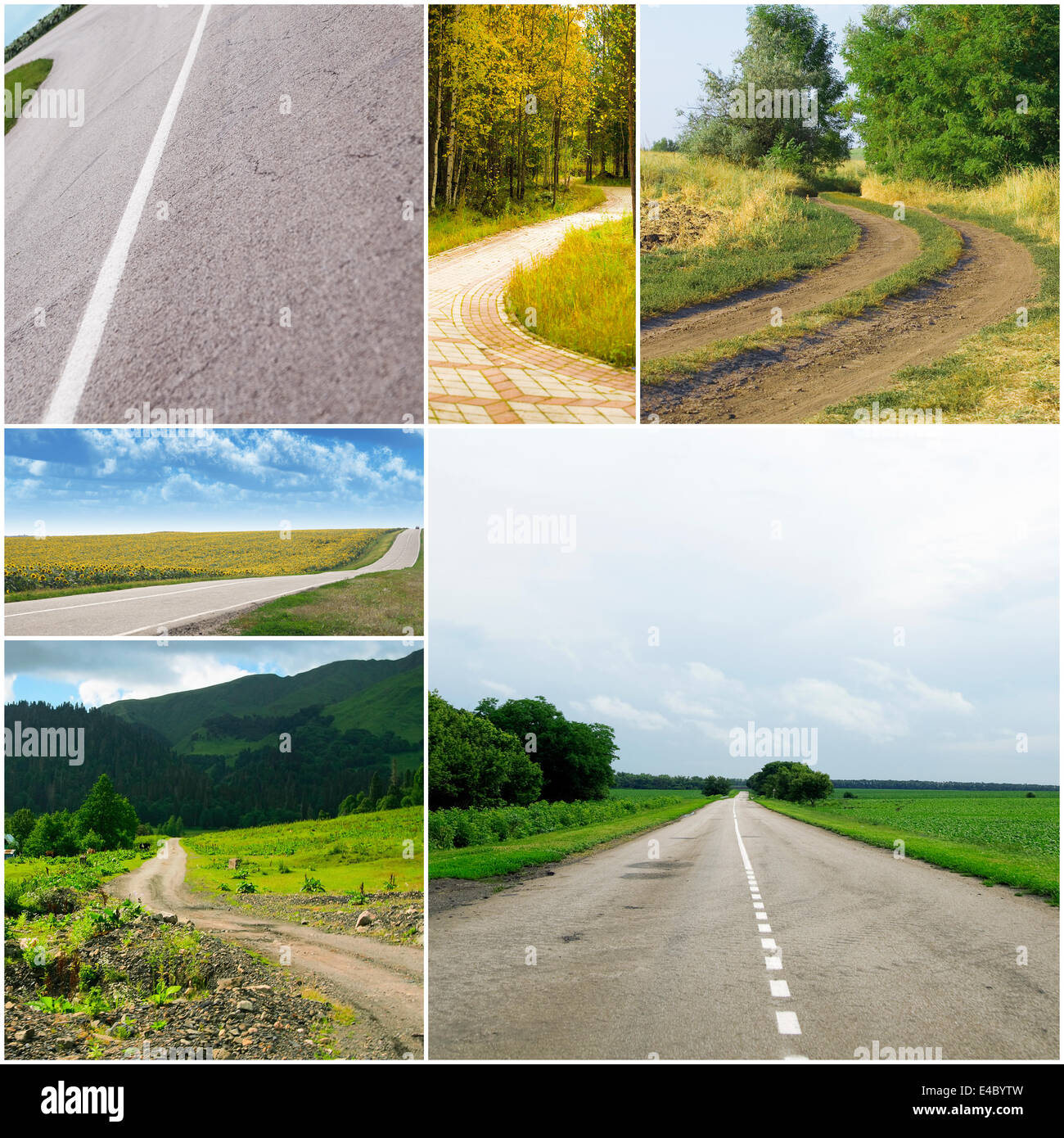 country roads in different seasons Stock Photo - Alamy