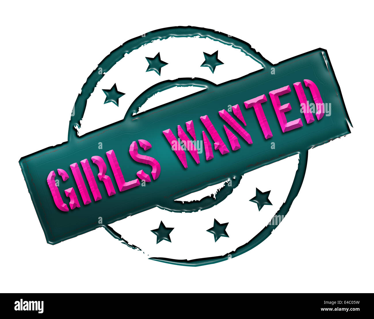 Stamp - GIRLS WANTED Stock Photo - Alamy