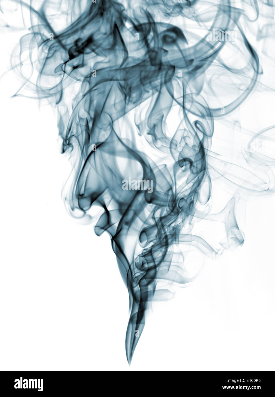 blue color smoke from white background Stock Photo - Alamy