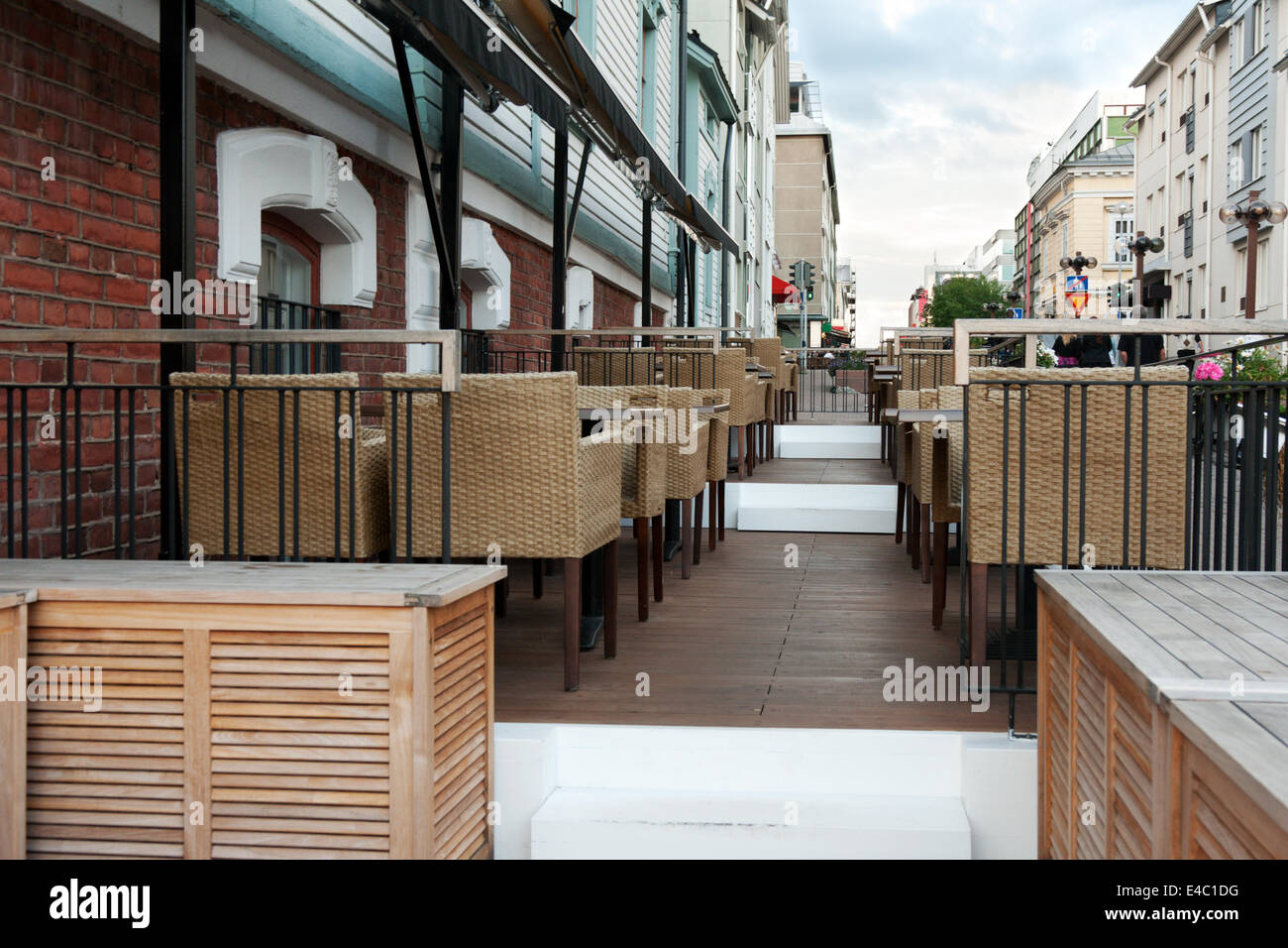 Empty street restaurant Stock Photo - Alamy