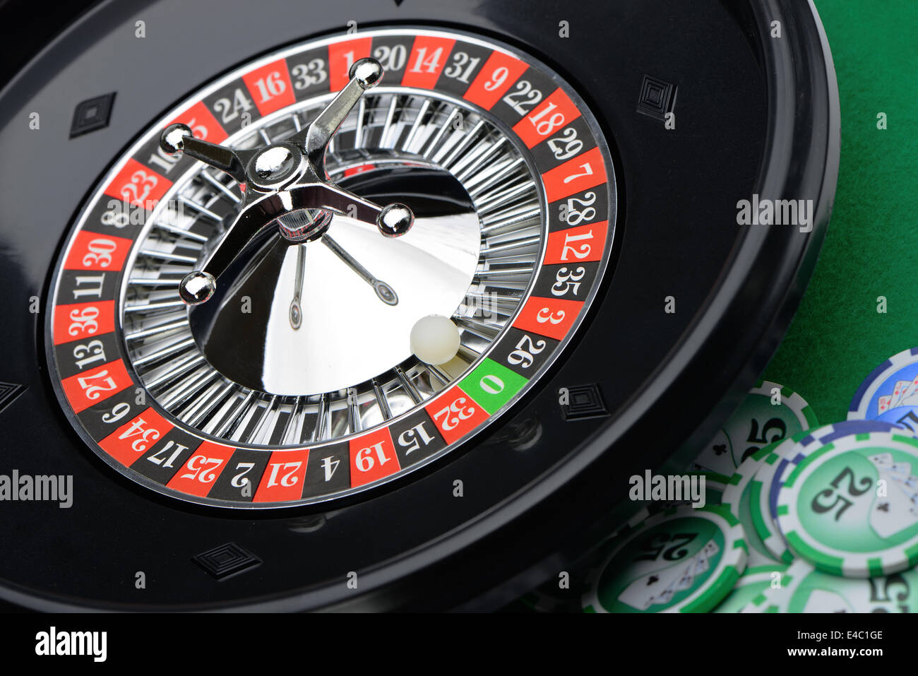 Roulette wheel in casino closeup Stock Photo - Alamy