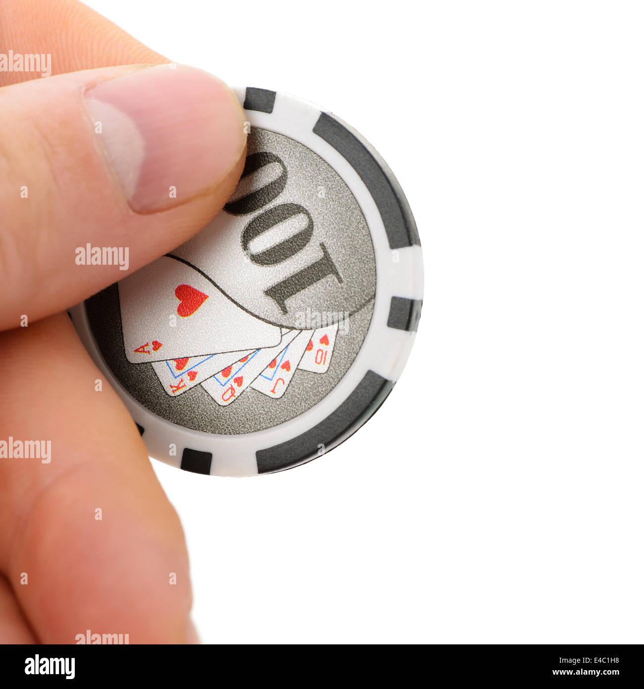 Gaming chips in hand Stock Photo - Alamy