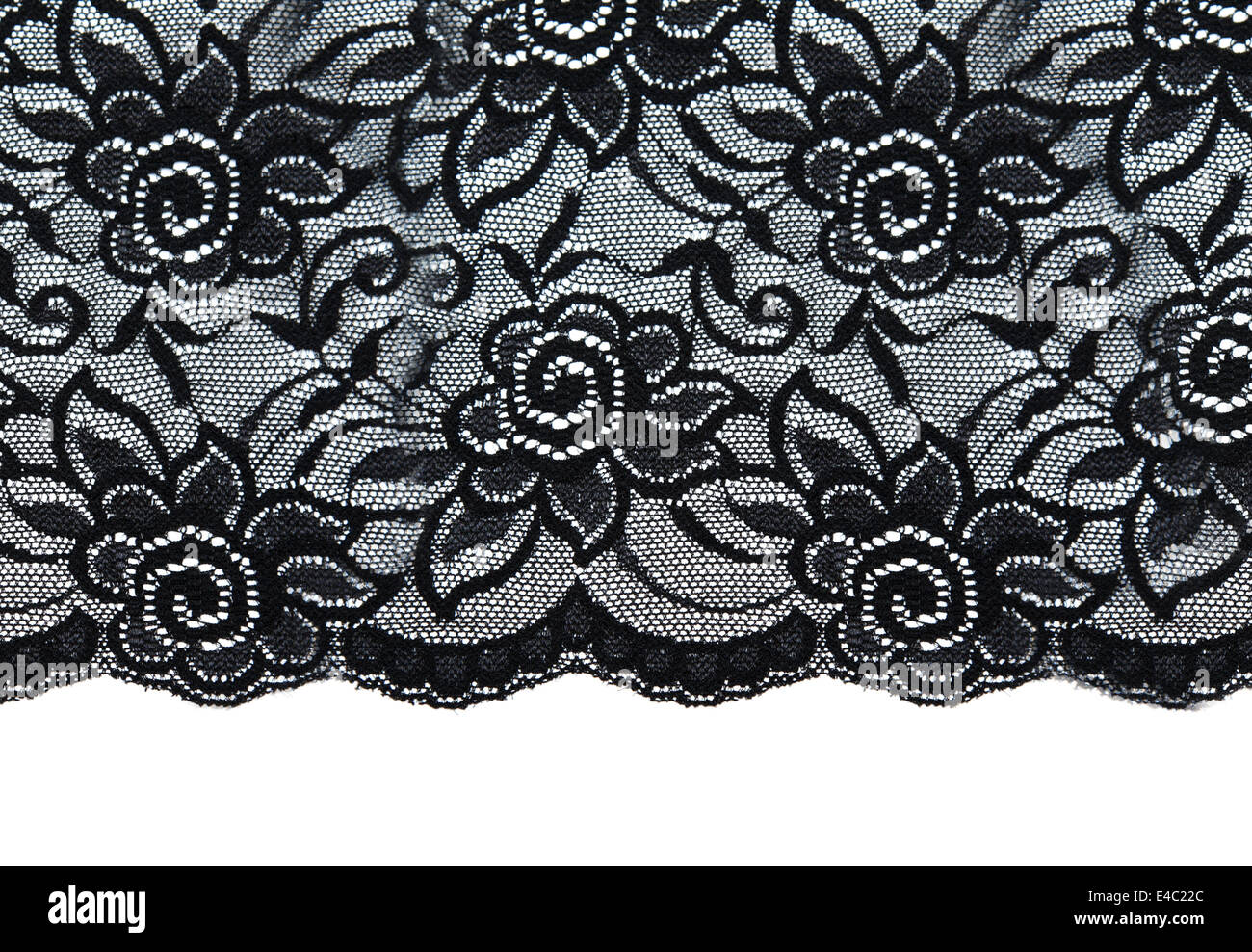 Black lace with pattern with form flower Stock Photo - Alamy