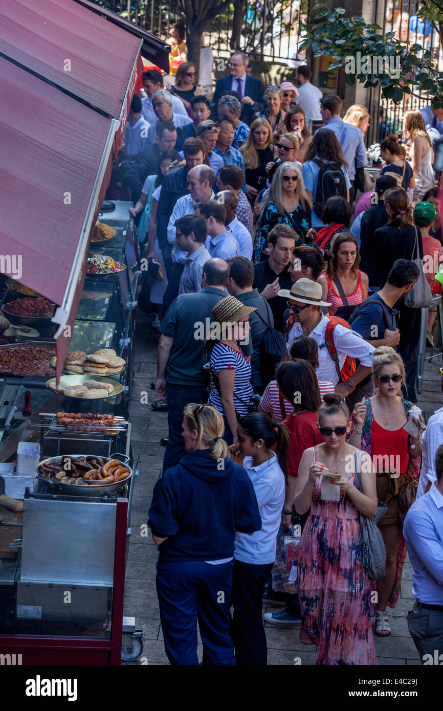 People Queue For Food at Borough Market, London, England Stock Photo ...