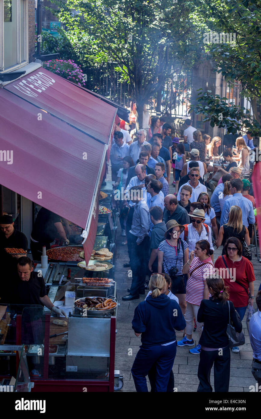 People Queue For Food at Borough Market, London, England Stock Photo ...