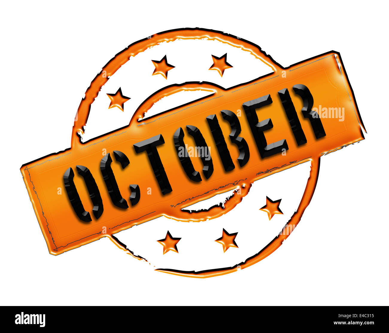 Stamp - OCTOBER Stock Photo - Alamy