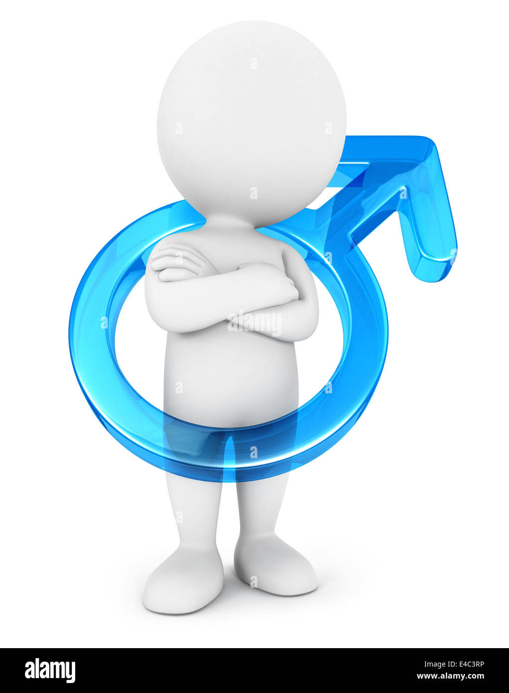 3d white people male sign, isolated white background, 3d image Stock ...