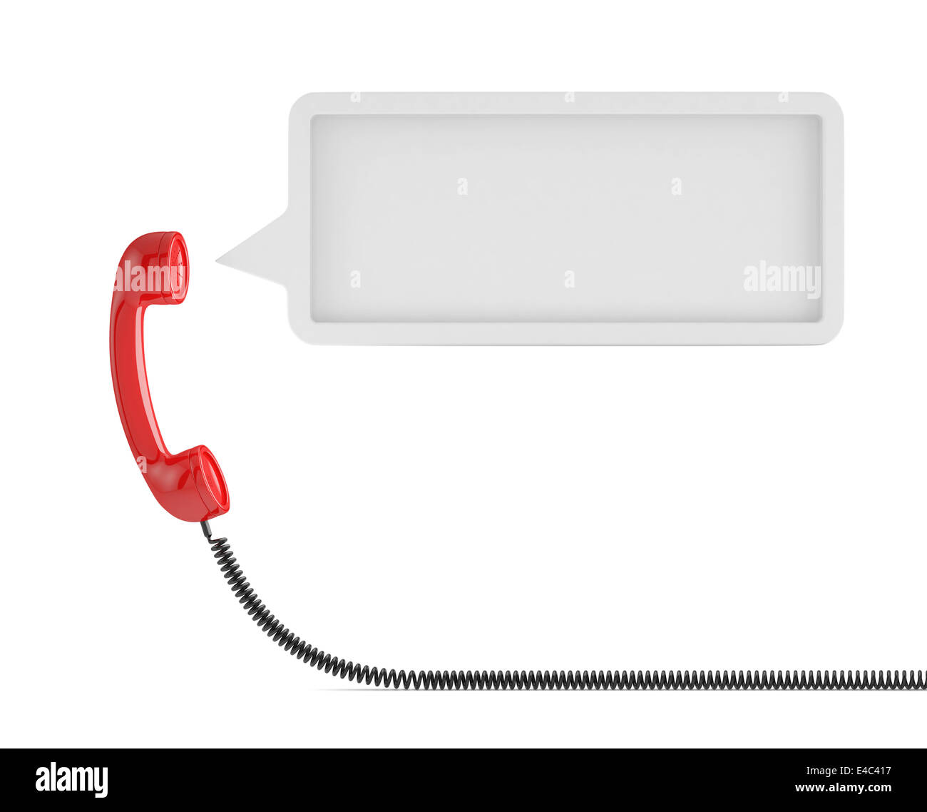 3d render of red phone receiver isolated on white background Stock ...