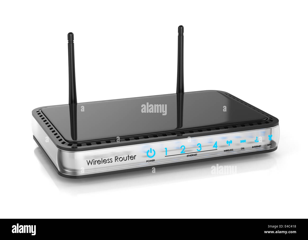 3d render of wireless router isolated on white background Stock Photo ...