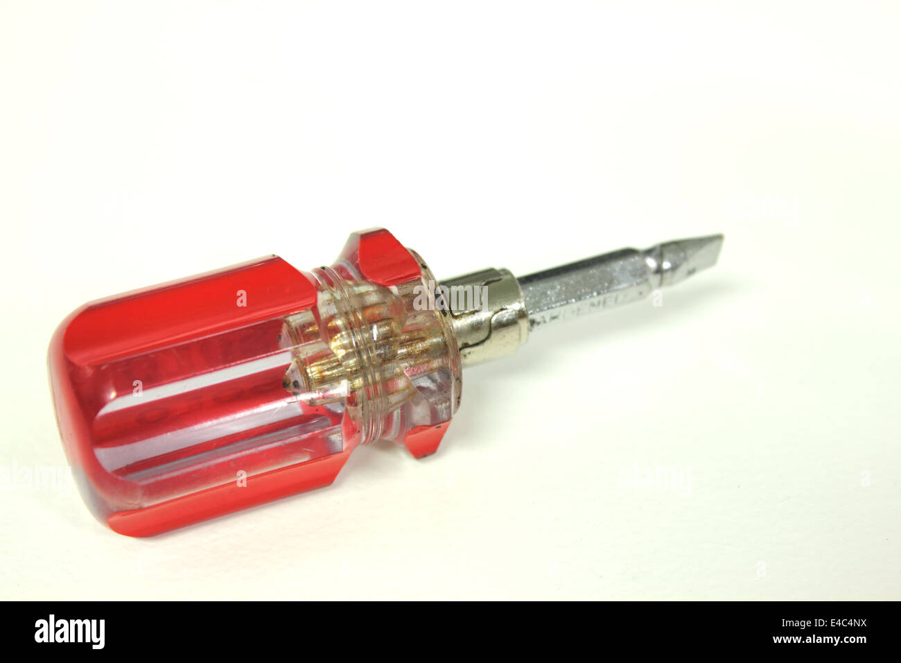 Red handle Screwdriver isolated on white background Stock Photo - Alamy