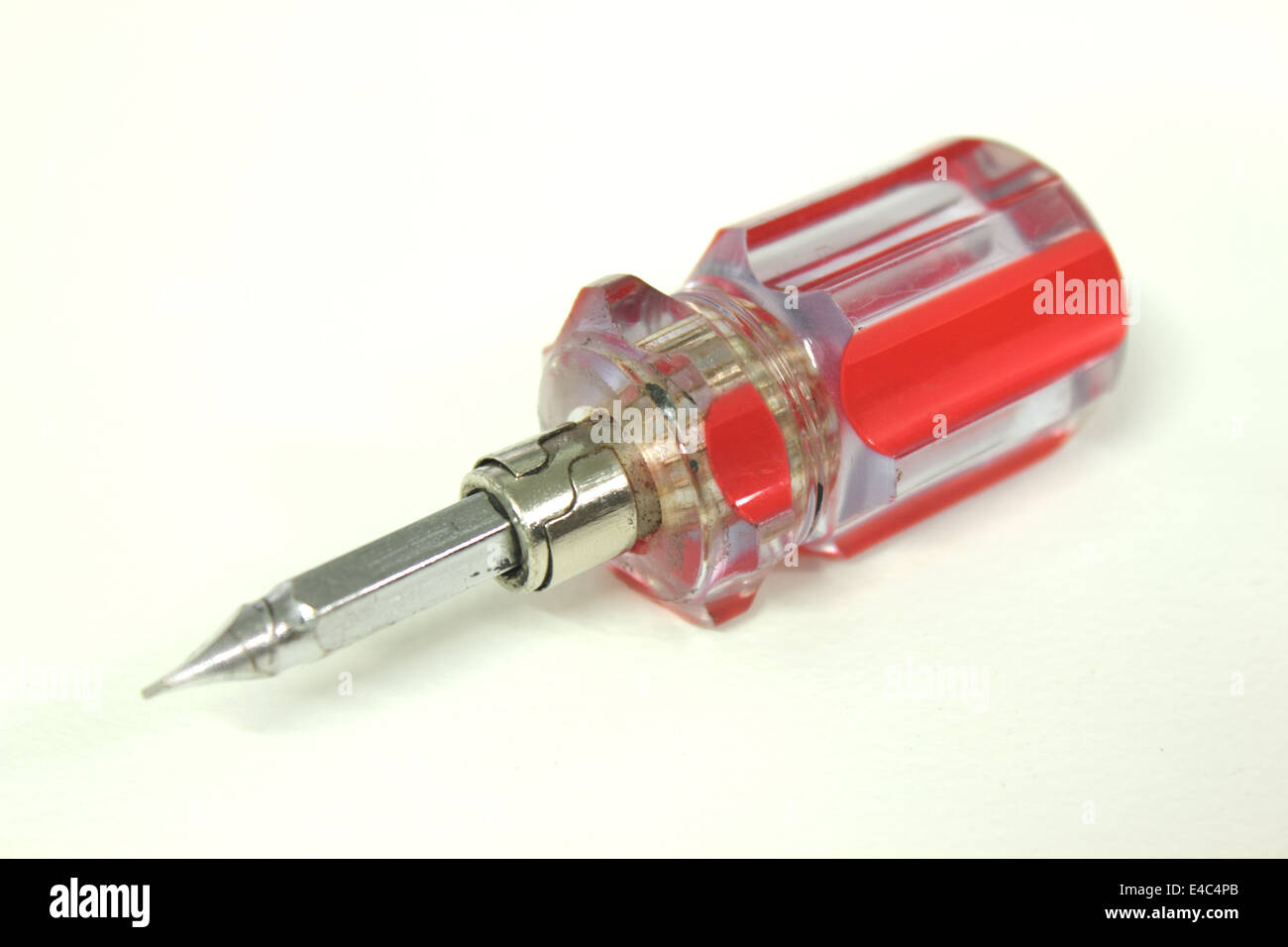 Red handle Screwdriver isolated on white background Stock Photo - Alamy
