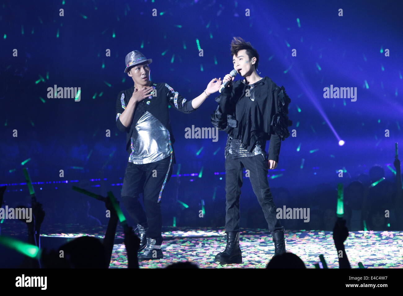 Taipei. 6th July, 2014. Taiwan pop group Sodagreen hold concert in ...
