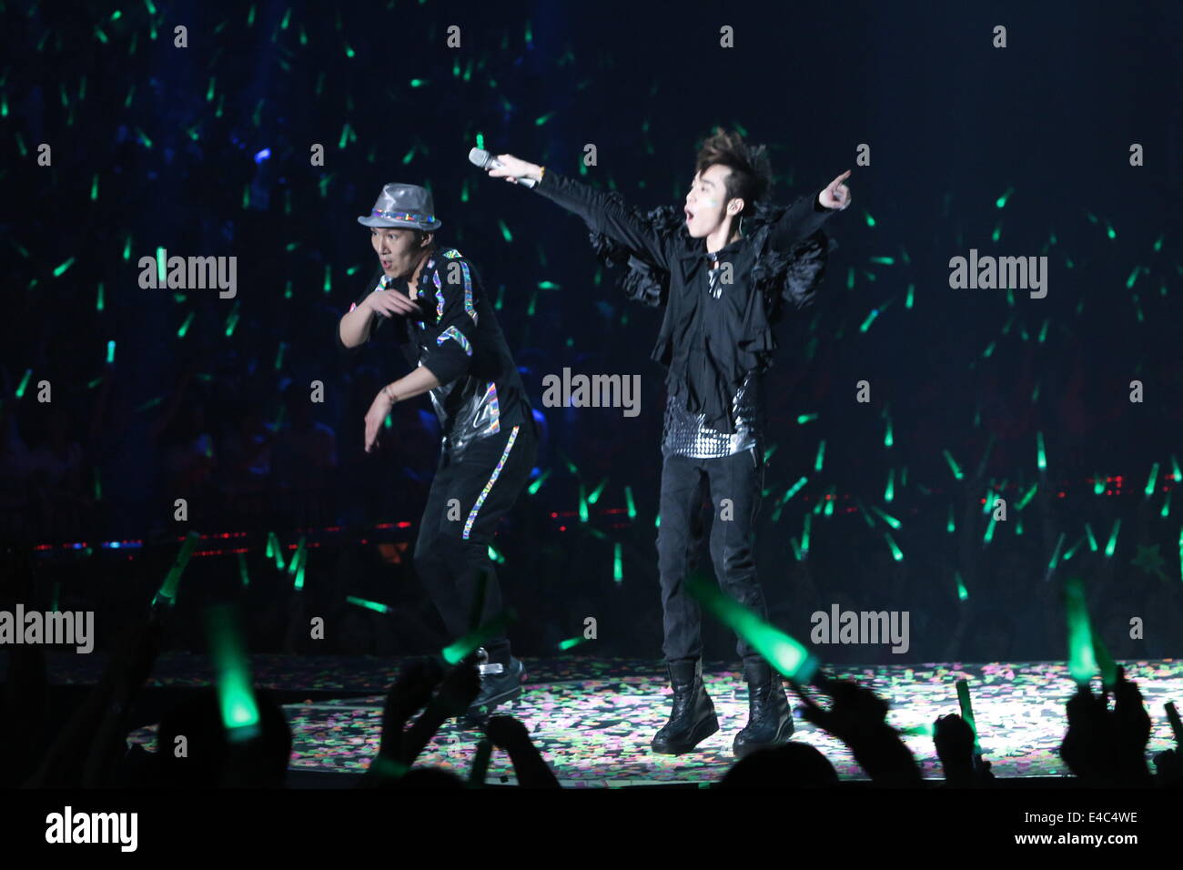 Taipei. 6th July, 2014. Taiwan pop group Sodagreen hold concert in ...