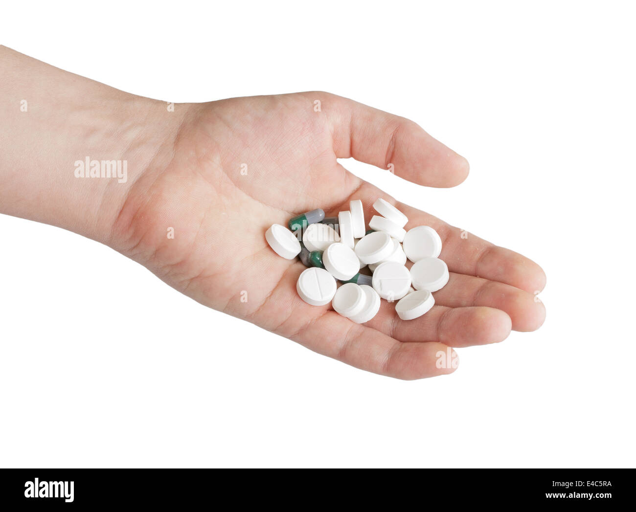 Hand and pills hi-res stock photography and images - Alamy