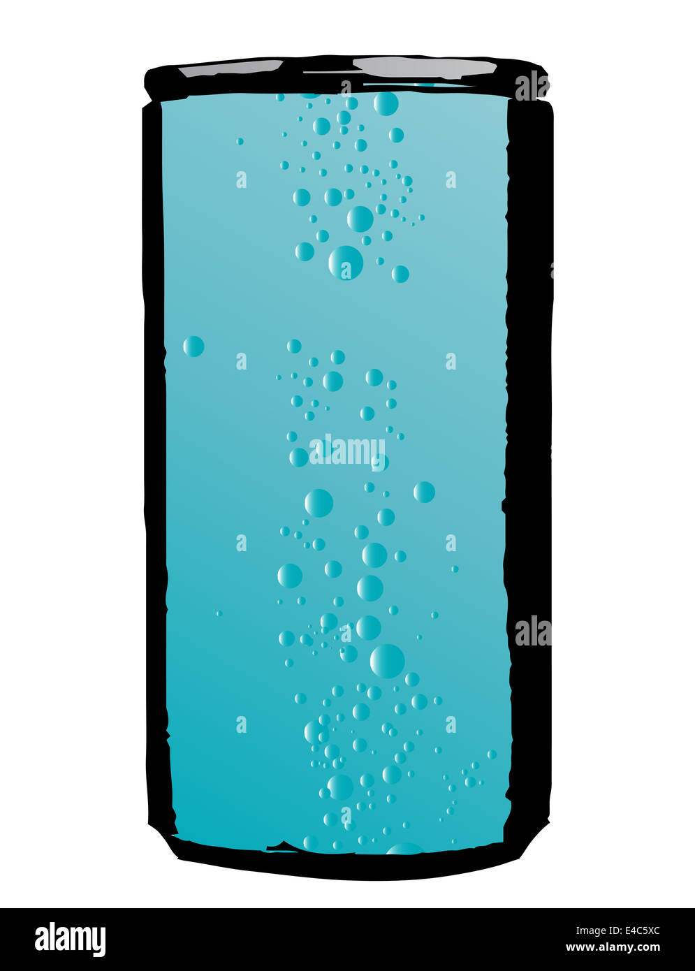 A cutaway drinks can with bubbles on a white background Stock Photo - Alamy