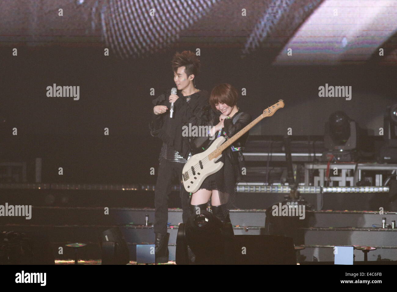 Taipei. 6th July, 2014. Taiwan pop group Sodagreen hold concert in ...