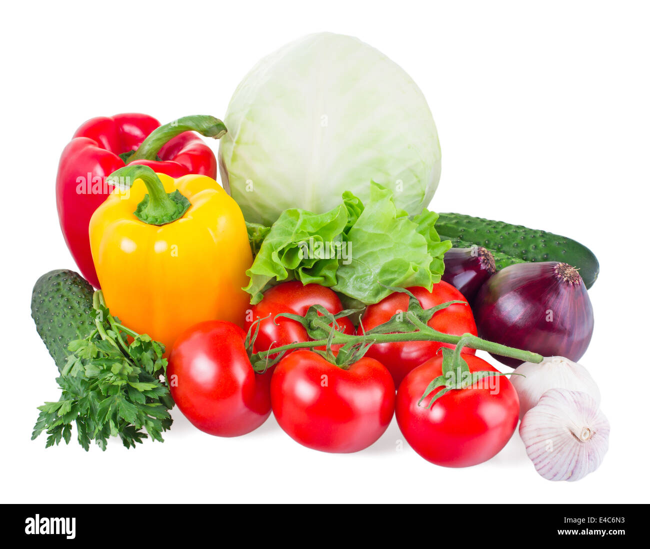 Vegetables closeup on white background, isolated Stock Photo - Alamy