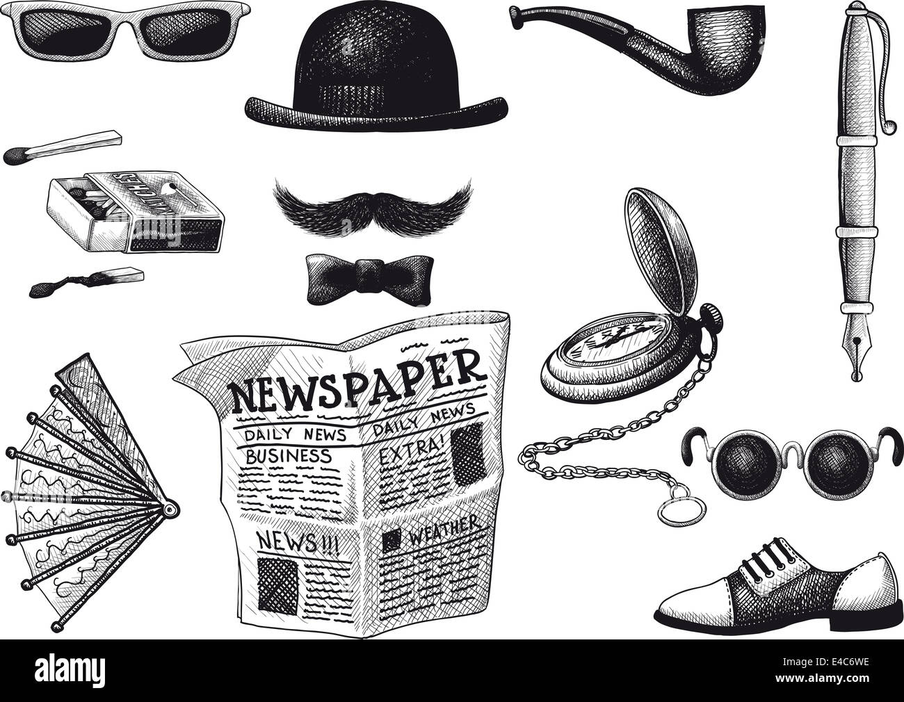 set of retro hipster Stock Photo - Alamy