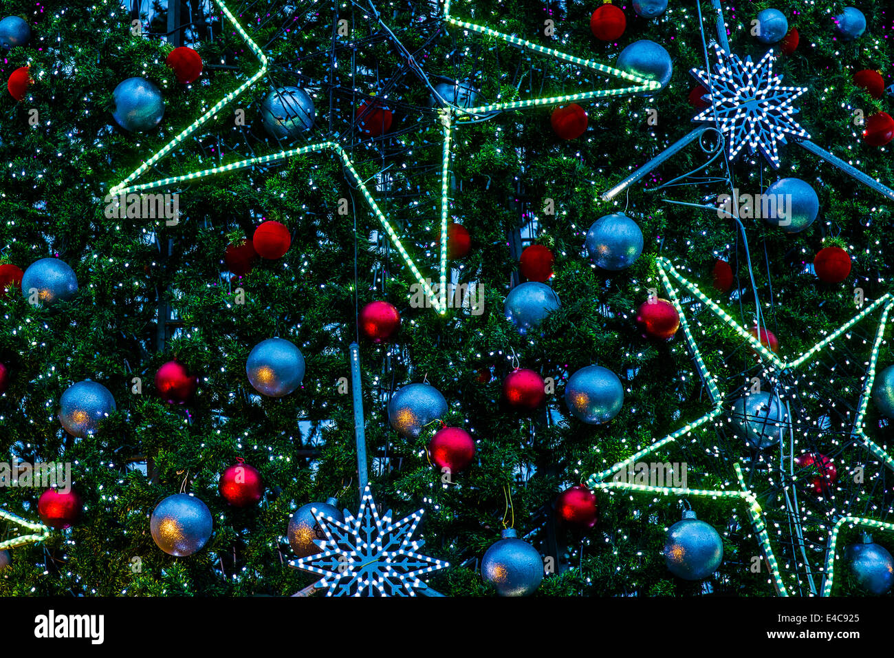 Closeup view of an artificial Christmas tree Stock Photo - Alamy