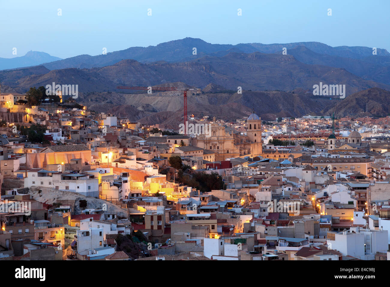 View over the old town of Lorca, province of Murcia, Spain Stock Photo ...