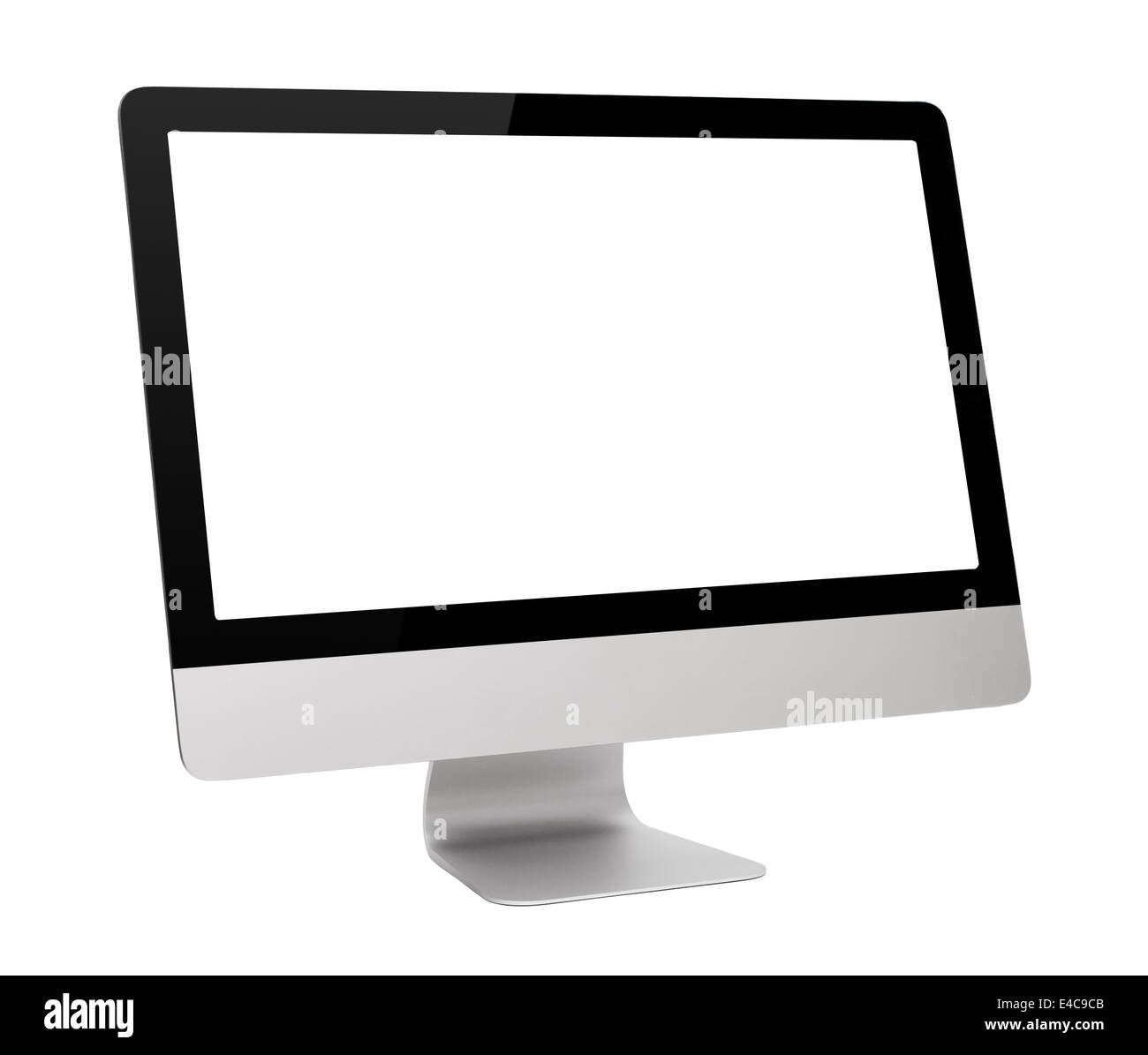 Computer with white screen, isolated Stock Photo - Alamy