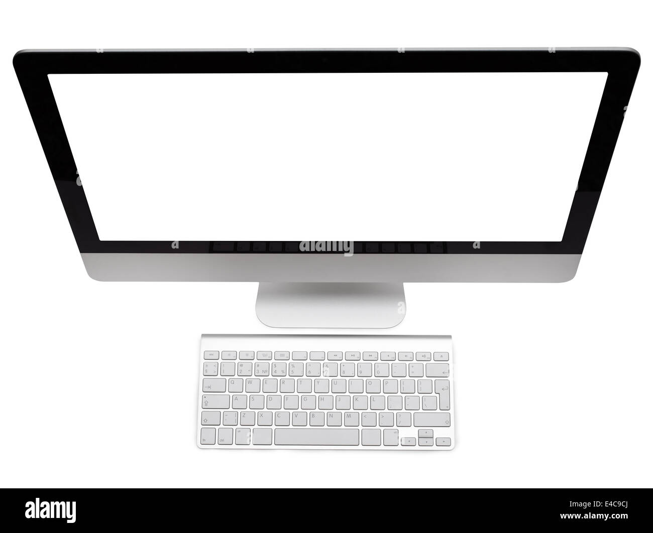 Computer with white screen, isolated Stock Photo - Alamy