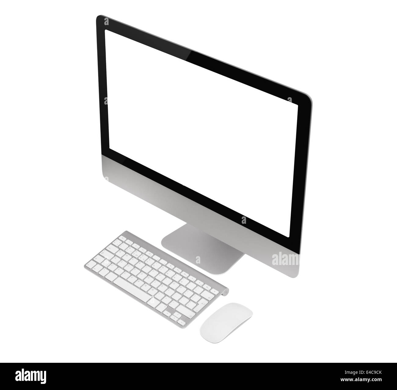 Computer with white screen, isolated Stock Photo - Alamy