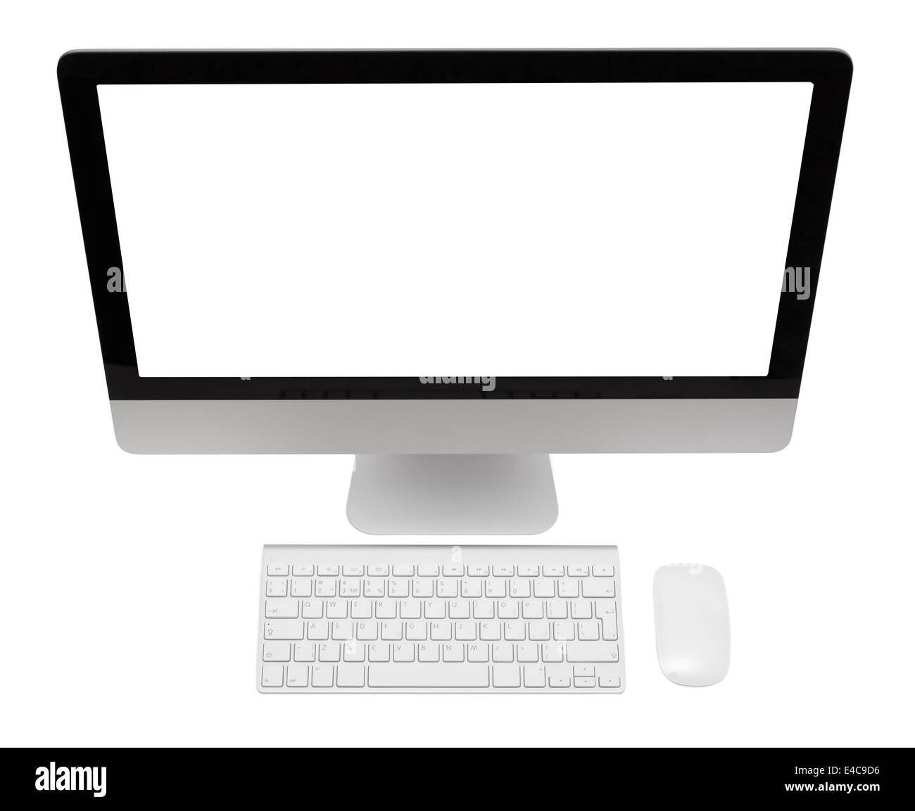 Computer with white screen, isolated Stock Photo - Alamy