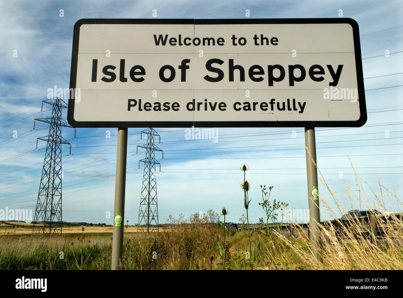 Isle of Sheppey Welcome Sign. Kent UK. 2014 2010s England HOMER SYKES ...