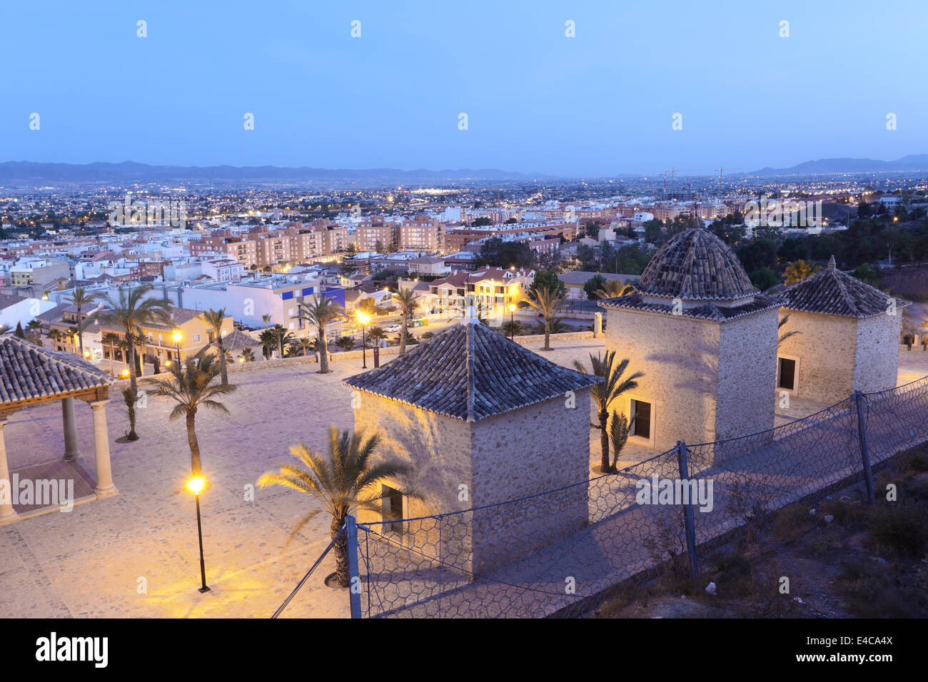 View over the old town of Lorca, province of Murcia, Spain Stock Photo ...