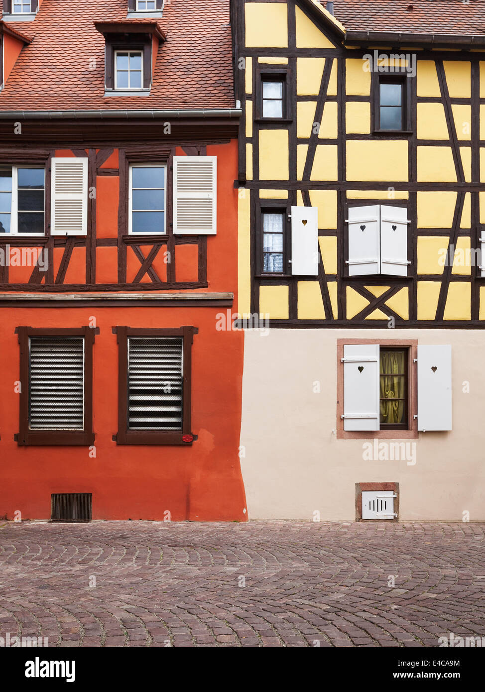 Half timbered house facade in Colmar, Alsace, France Stock Photo - Alamy