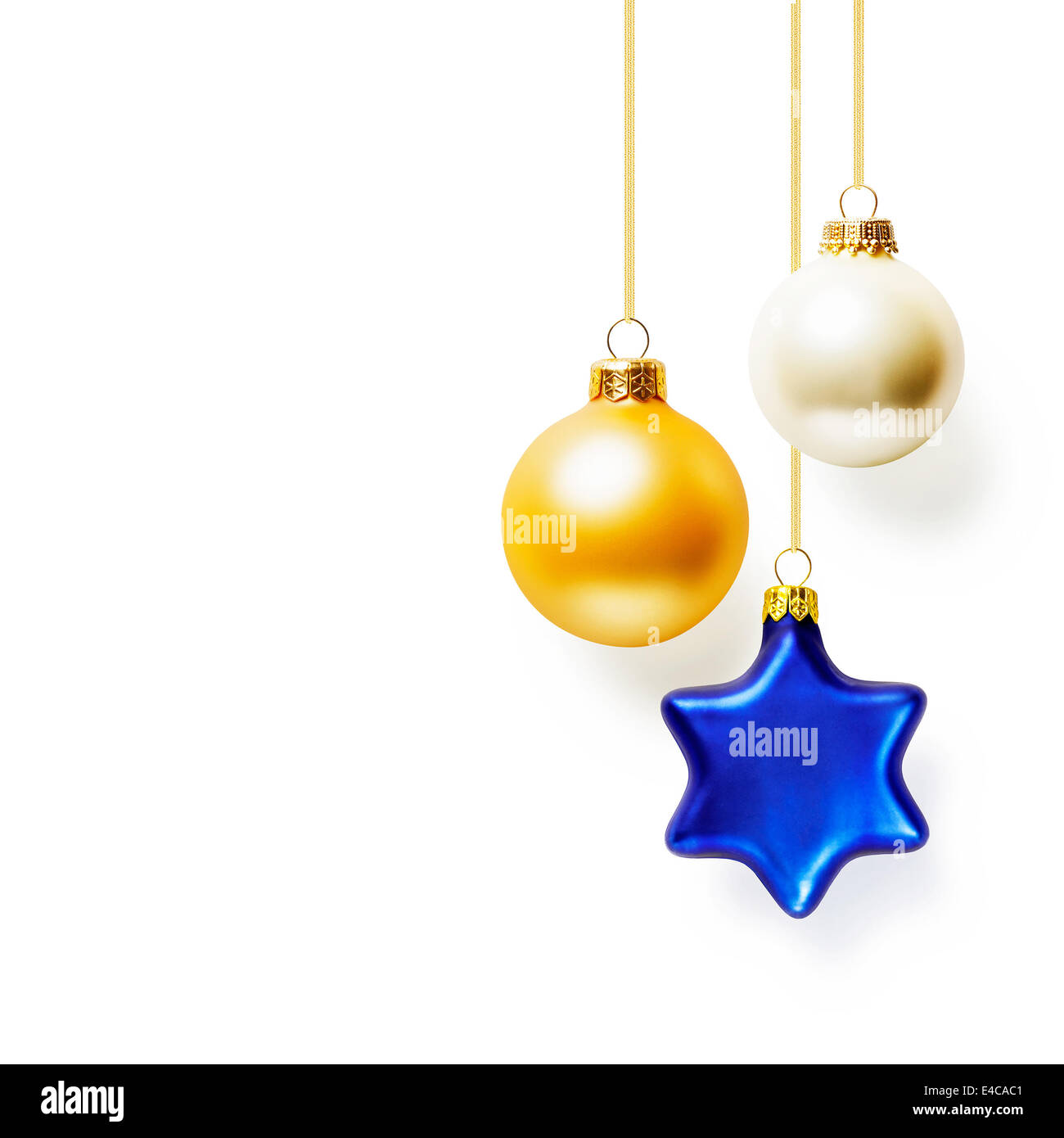 Colorful christmas balls and star collection on white background Stock ...