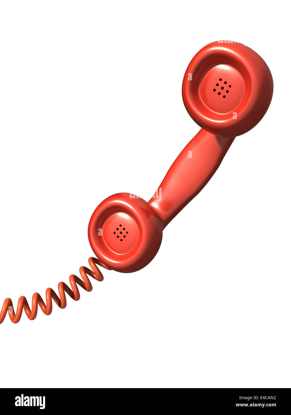 3d Red telephone handset receiver Stock Photo - Alamy