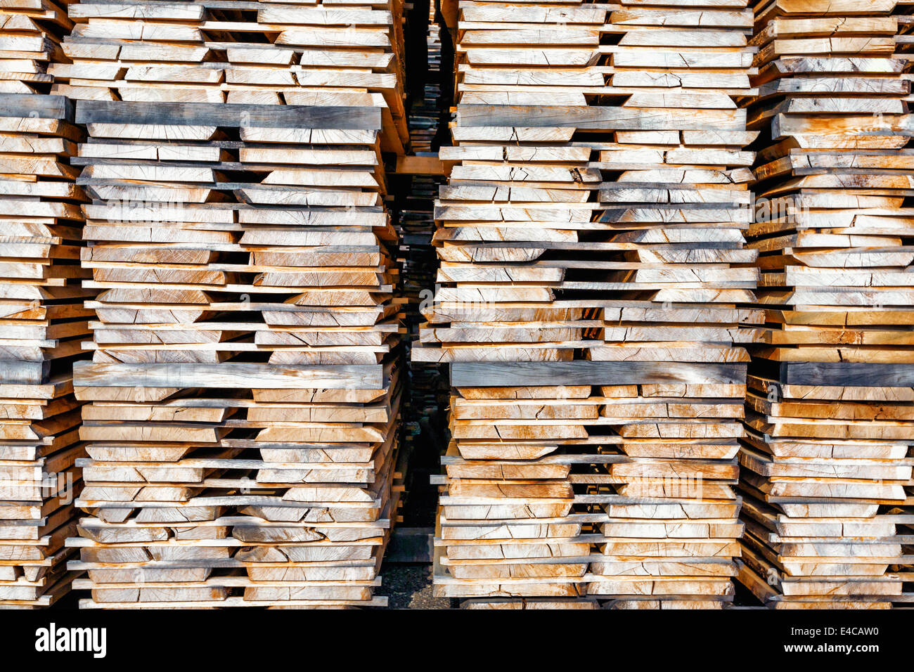 Stack of wooden boards at the lumber yard Stock Photo - Alamy