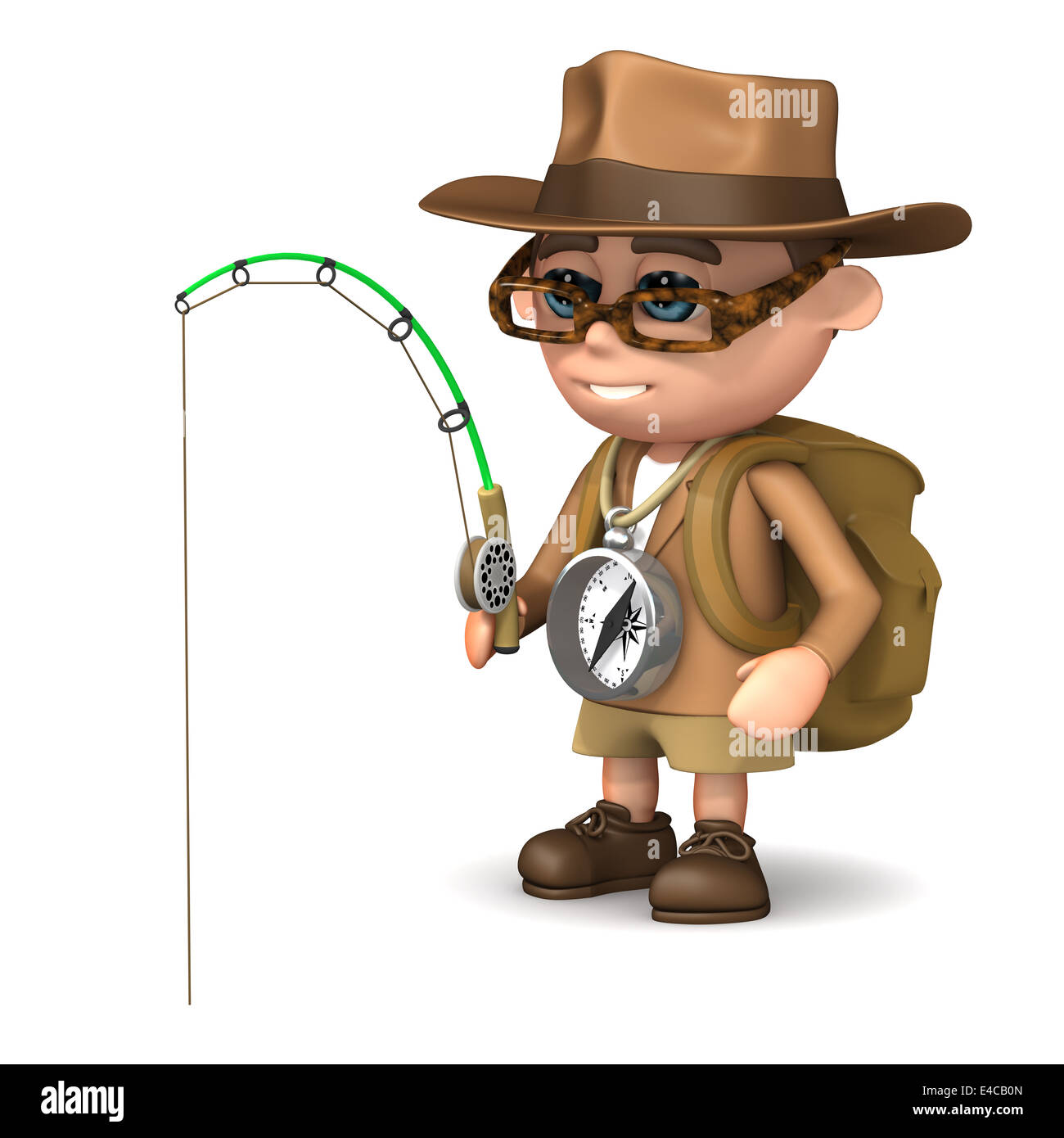3d Explorer is a keen angler and is testing his new fishing rod Stock ...