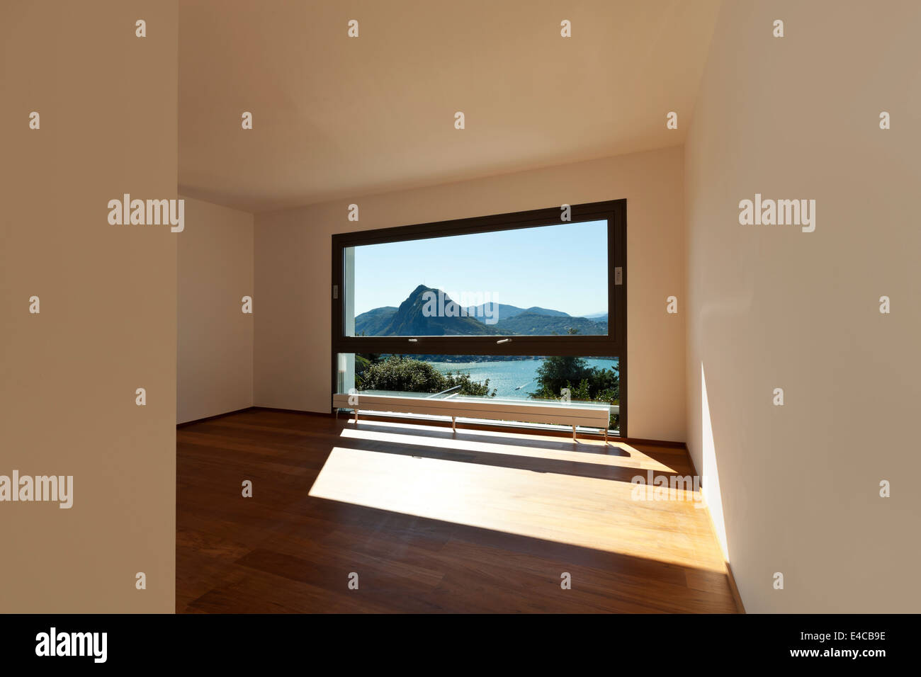 Modern apartment, large room with panoramic view Stock Photo - Alamy