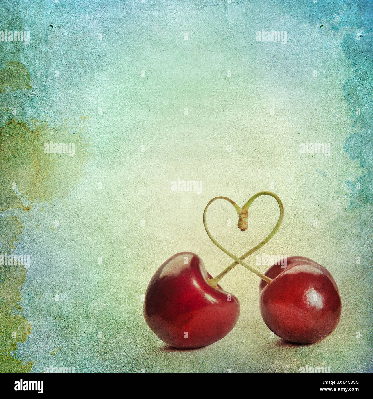 Vintage background with cherries Stock Photo - Alamy