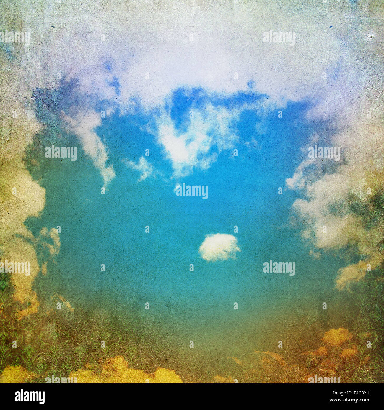 Vintage background with clouds in the sky Stock Photo - Alamy