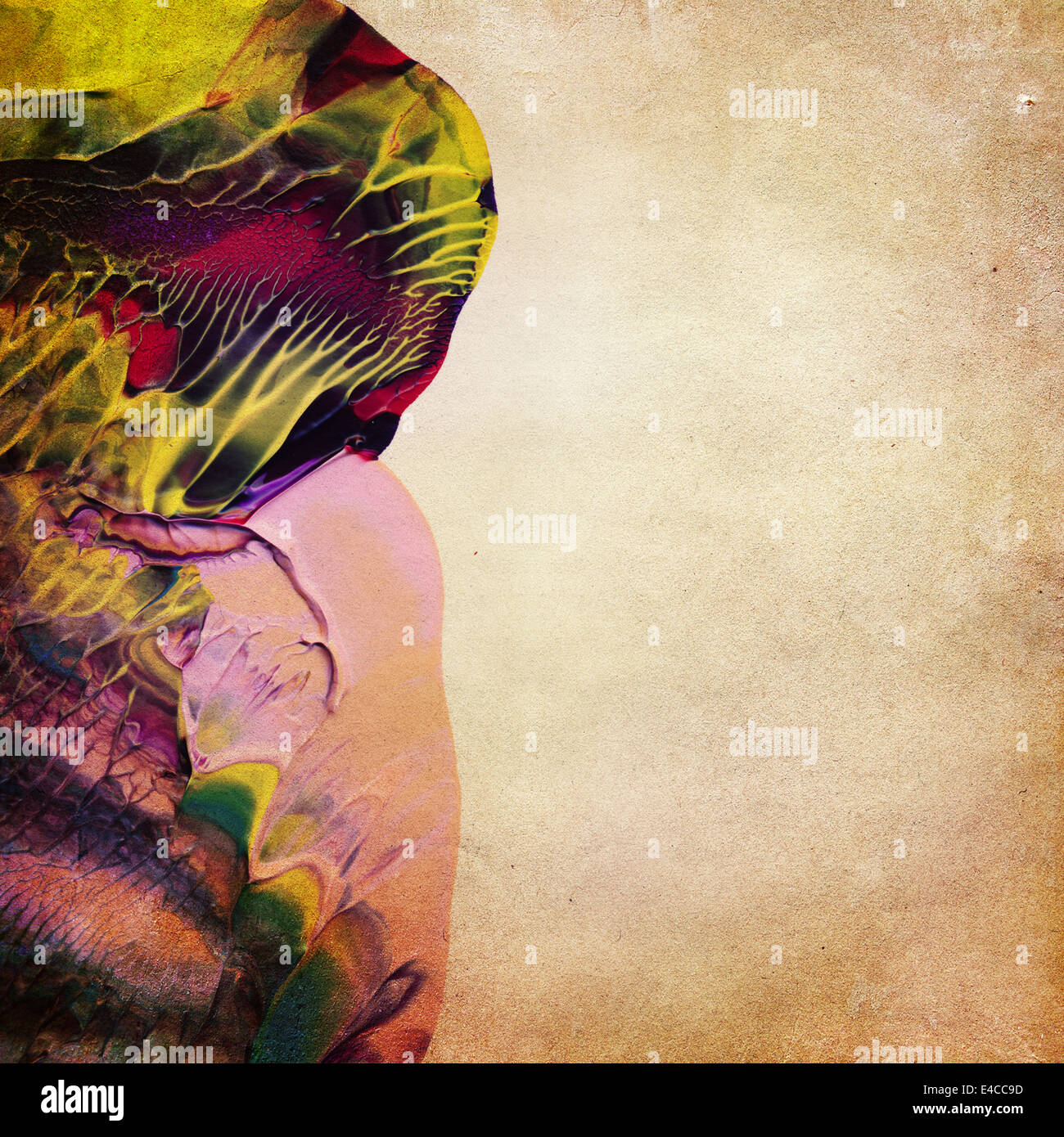 acrylic paint on old paper background Stock Photo - Alamy