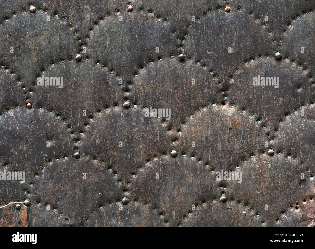 medieval door with metal rivets in the old quarter of Valencia Stock ...