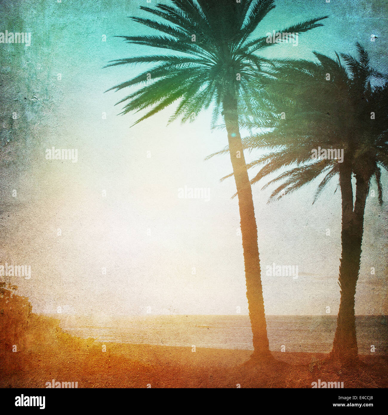 Grunge Paper Beach Background Stock Photo - Alamy