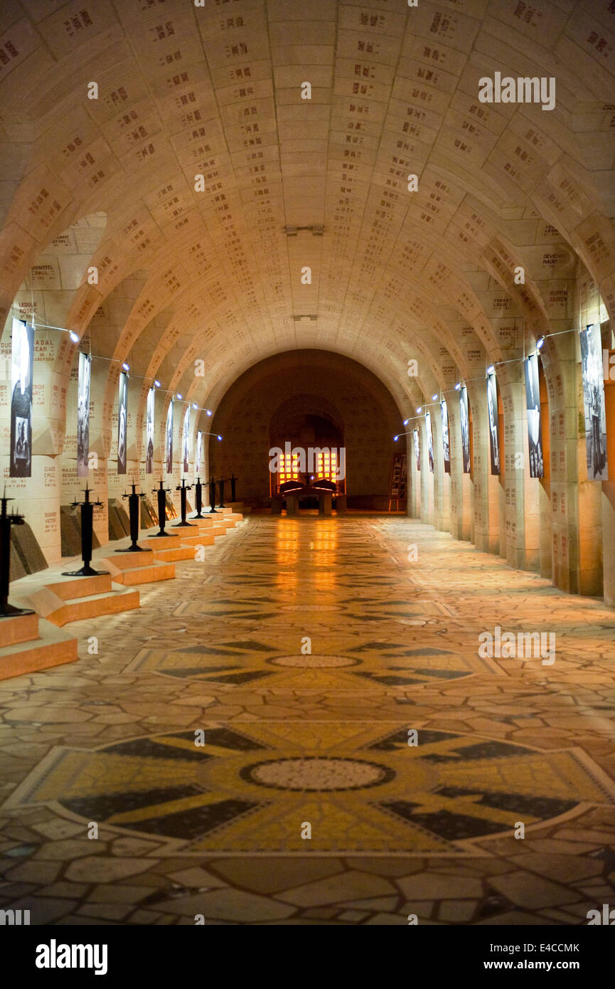 Inside the Douaumont ossuary built in 1932 is a memorial containing the ...