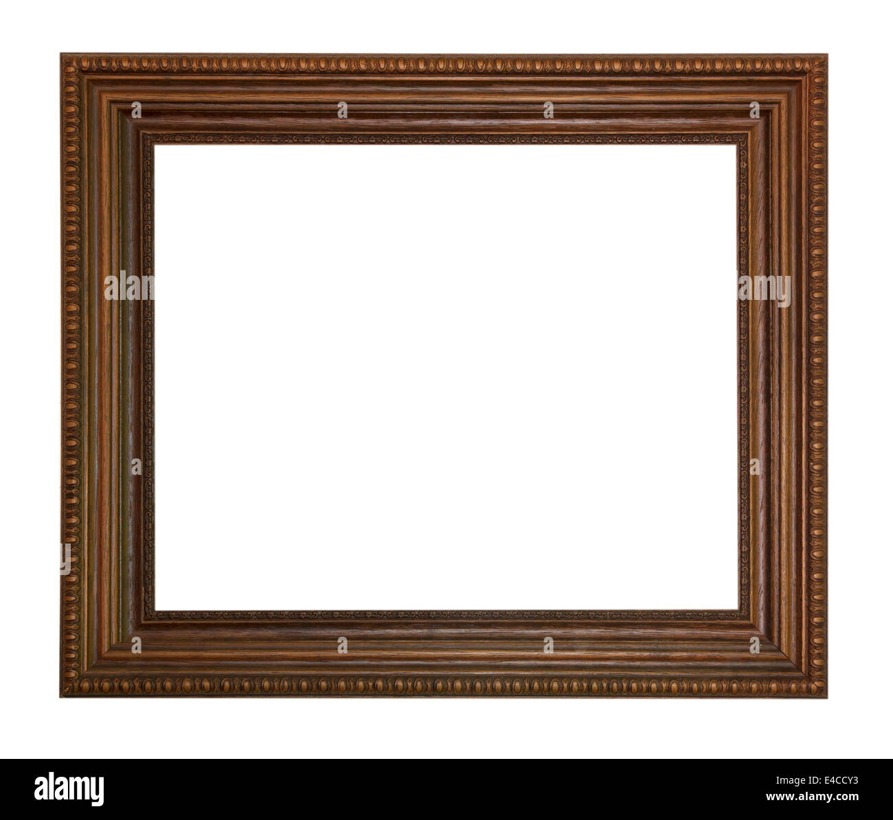 Wooden frame old isolated on white background Stock Photo - Alamy